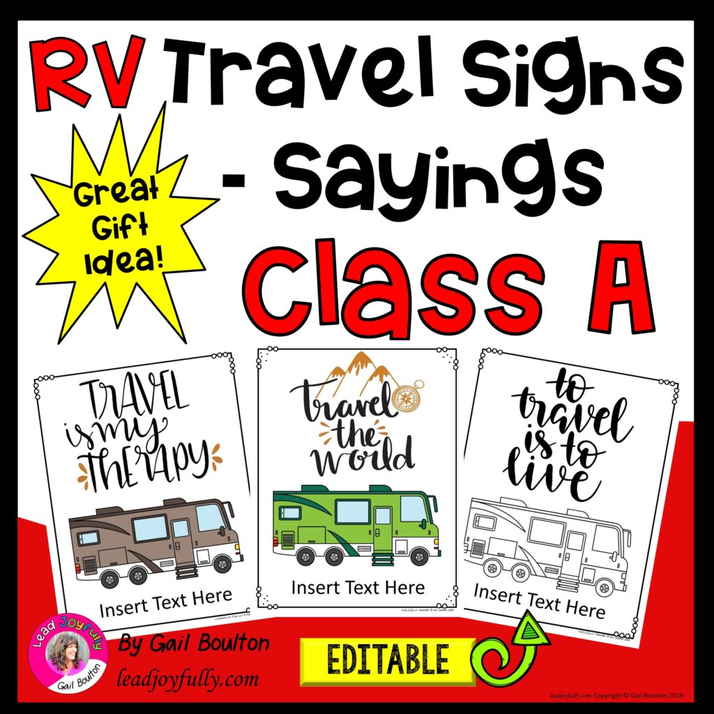 RV Travel Signs/Sayings: Class A | Lead Joyfully