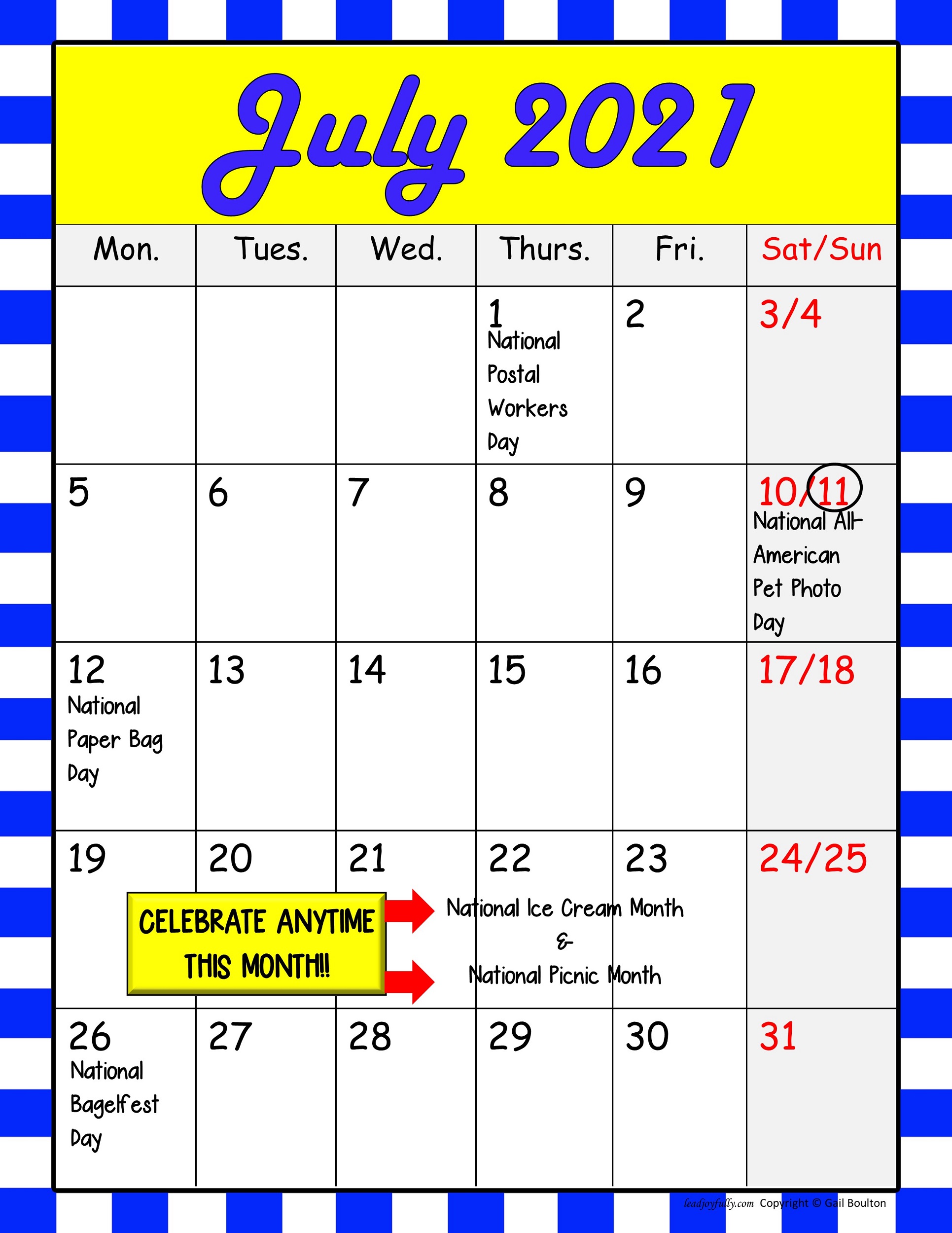 Bizarre and FUN National Holidays to Celebrate your Staff (JULY BUNDLE)