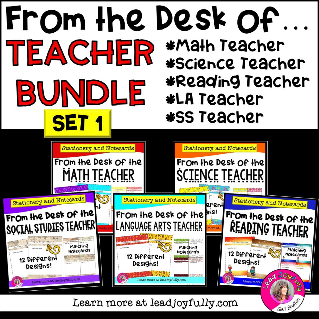 FROM THE DESK OF…TEACHER BUNDLE (Set 1): Stationery with Matching Note ...