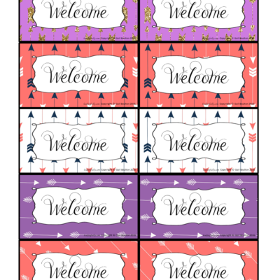 Visitor Welcome Cards for Principals or Teachers- (Arrows & Feathers ...