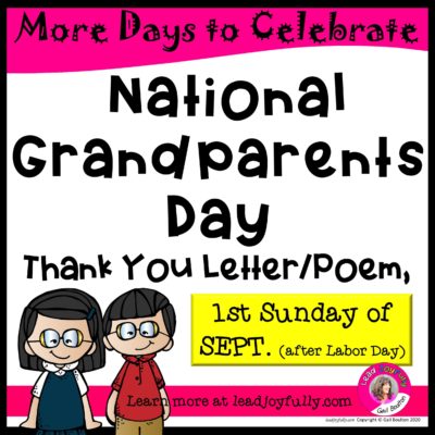 National Grandparents Day: Thank You Letter/Poem (From Principal or ...