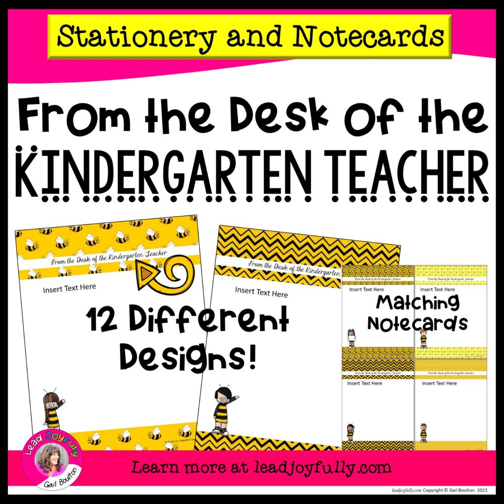 FROM THE DESK OF THE KINDERGARTEN TEACHER: Stationery with Matching ...