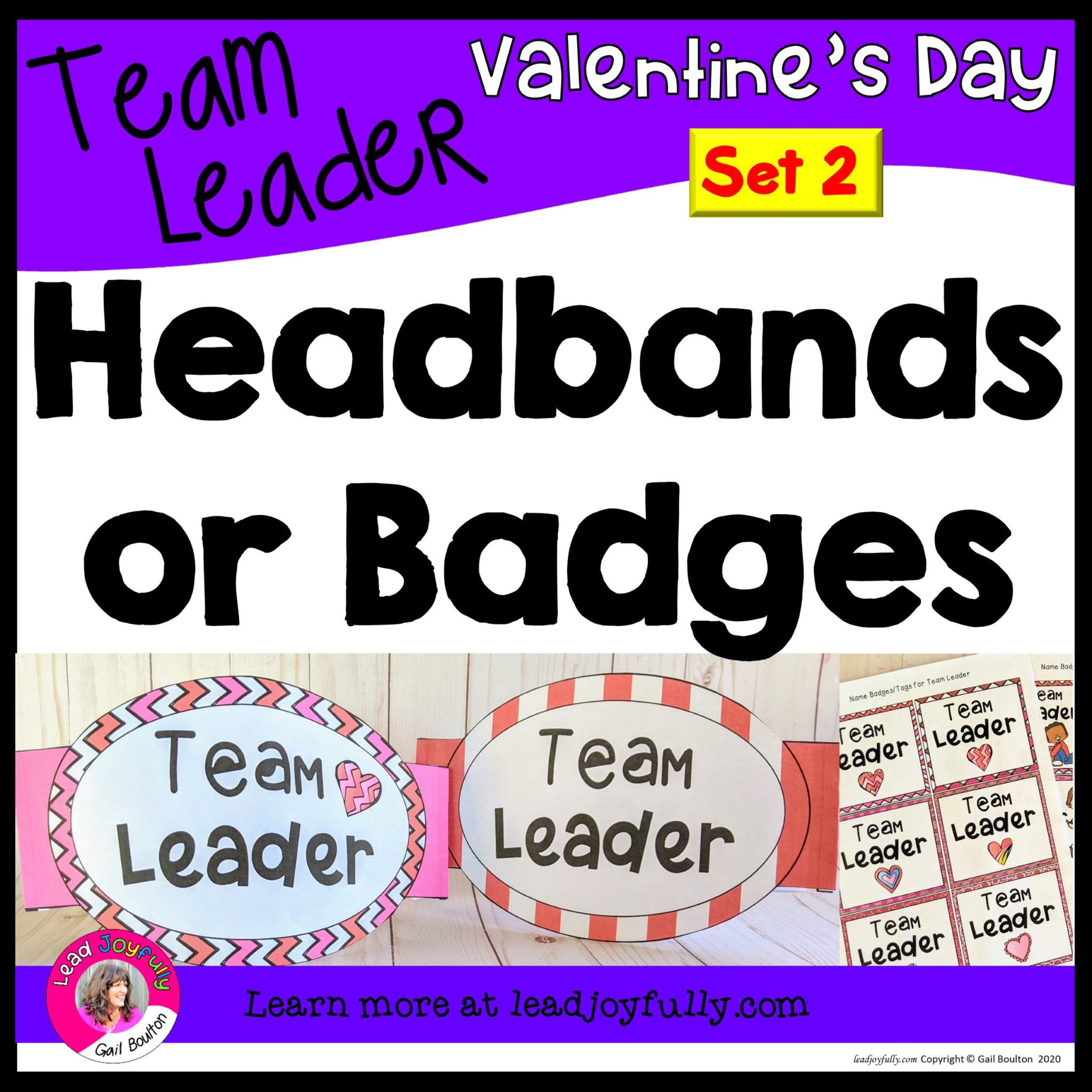 Valentine Team Leader Headbands or Badges – Set 2 | Lead Joyfully