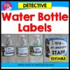 EDITABLE Water Bottle Labels (Detective Theme) | Lead Joyfully