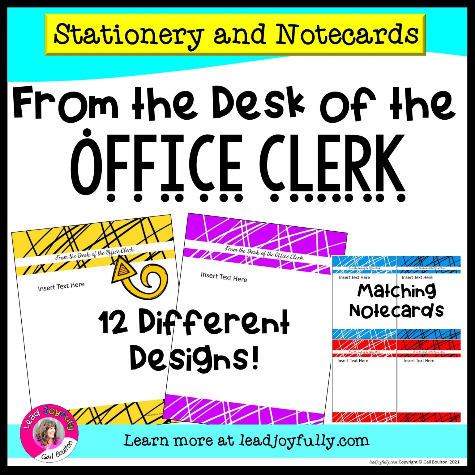 FROM THE DESK OF THE OFFICE CLERK: Stationery with Matching Note Cards ...