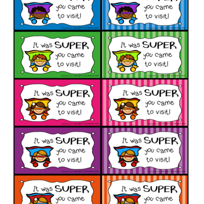 Visitor Welcome Cards for Principals or Teachers- (Superhero Theme ...