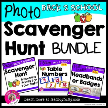 BACK 2 SCHOOL Photo Scavenger Hunt for Staff BUNDLE | Lead Joyfully