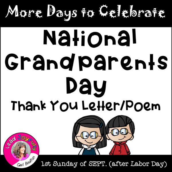 National Grandparents Day: Thank You Letter/Poem (From Principal or ...