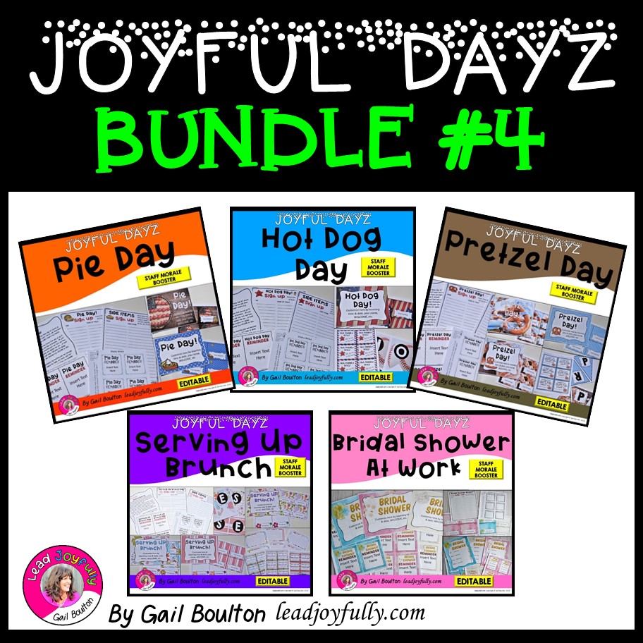 “JOYFUL DAYZ” (Five Staff Morale Boosters) BUNDLE #4 | Lead Joyfully