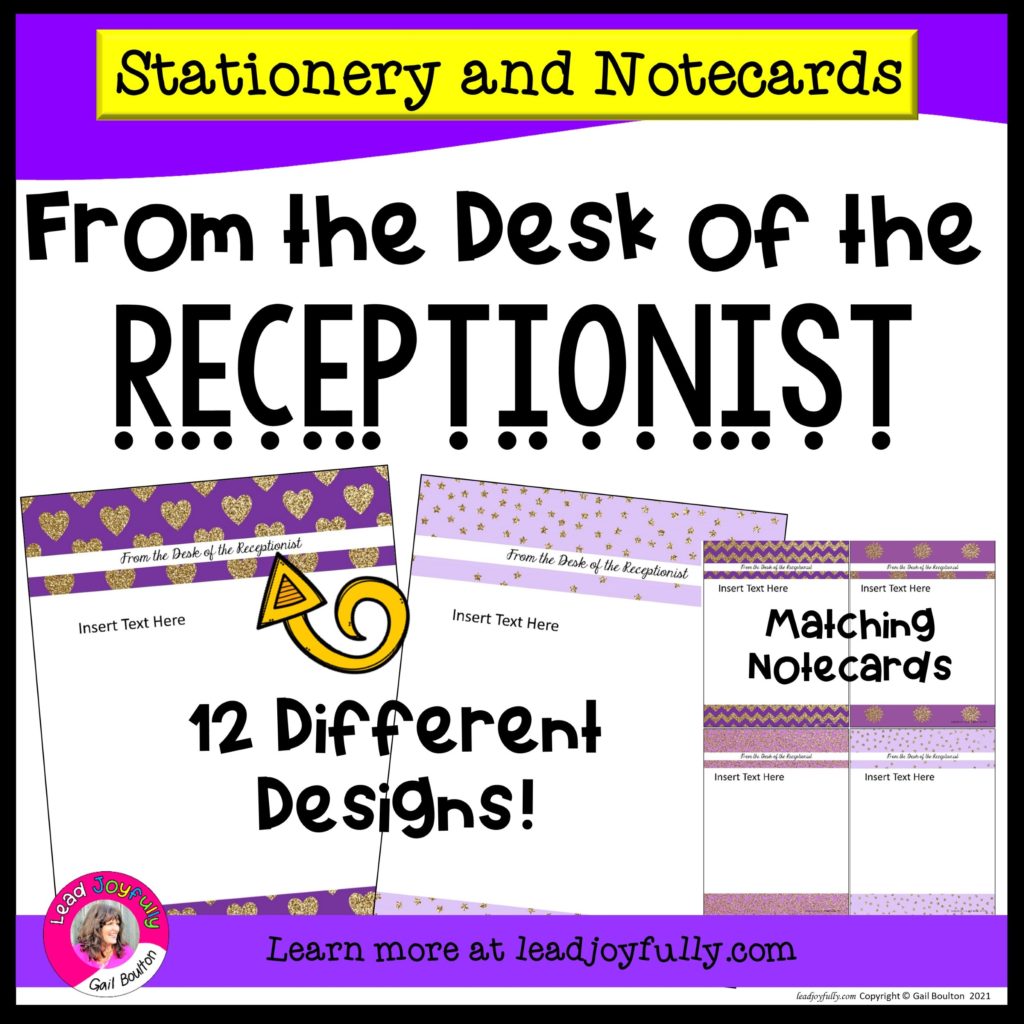 FROM THE DESK OF THE RECEPTIONIST: Stationery with Matching Note Cards ...