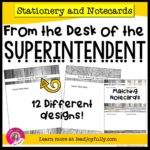 FROM THE DESK OF THE SUPERINTENDENT: Stationery with Matching Note ...