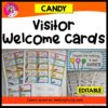 Visitor Welcome Cards for Principals or Teachers- (Candy Theme) | Lead ...