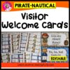 Visitor Welcome Cards for Principals or Teachers- (Pirate/Nautical ...