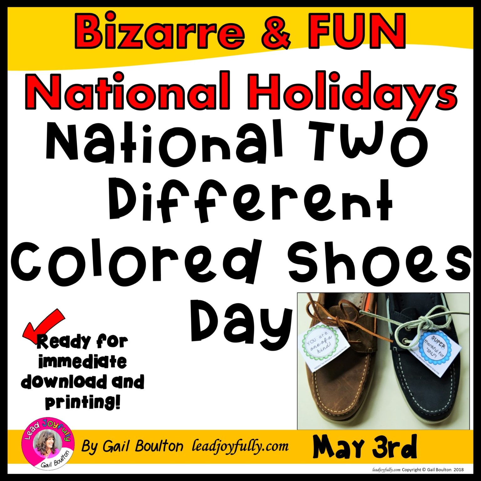 National Two Different Colored Shoes Day (May 3rd) | Lead Joyfully