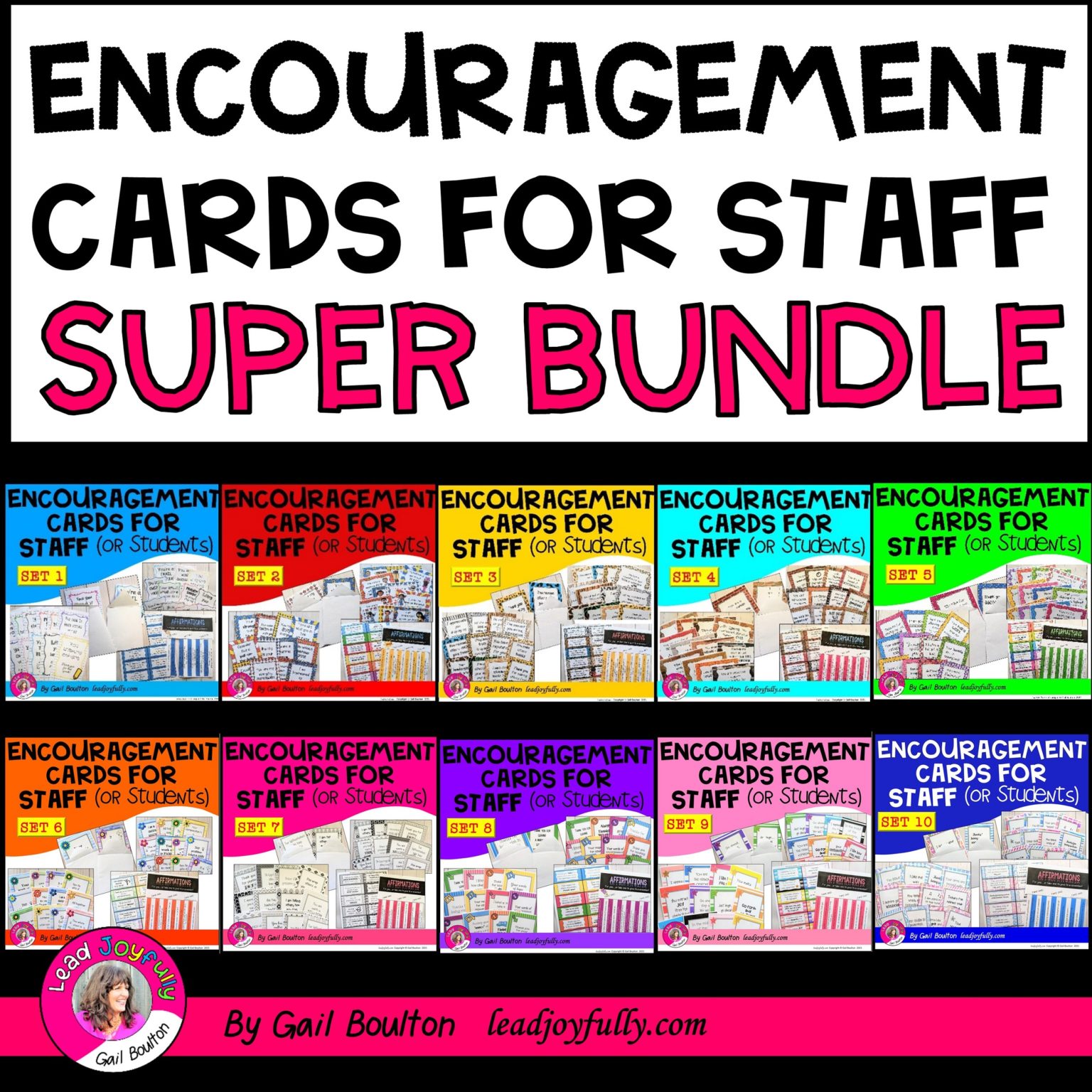 Encouragement Cards for STAFF (or Students!) BUNDLE #1 | Lead Joyfully