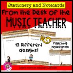 FROM THE DESK OF THE MUSIC TEACHER: Stationery with Matching Note Cards ...