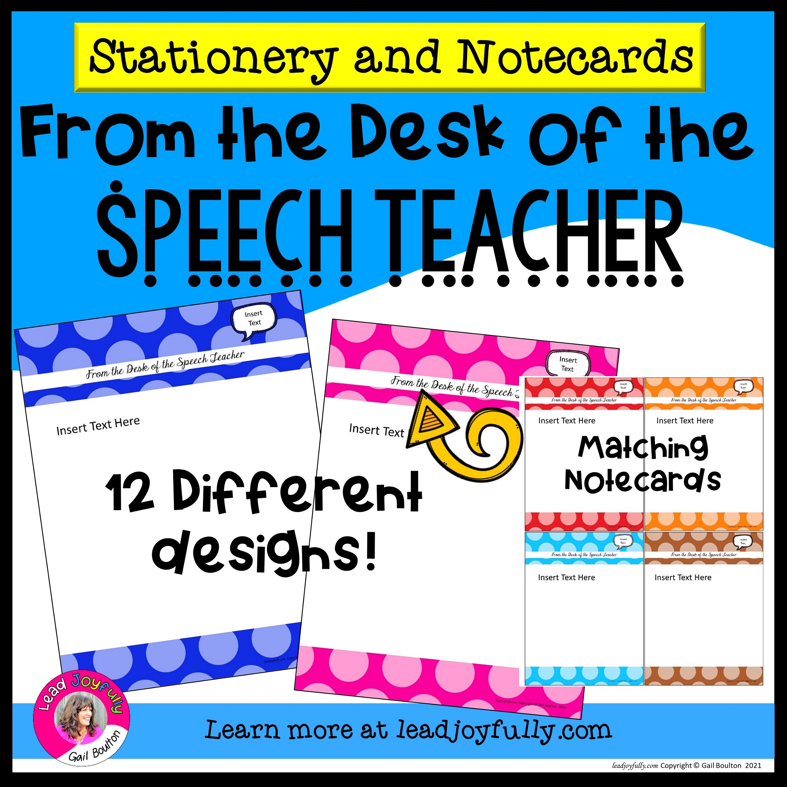 FROM THE DESK OF THE SPEECH TEACHER: Stationery with Matching Note ...