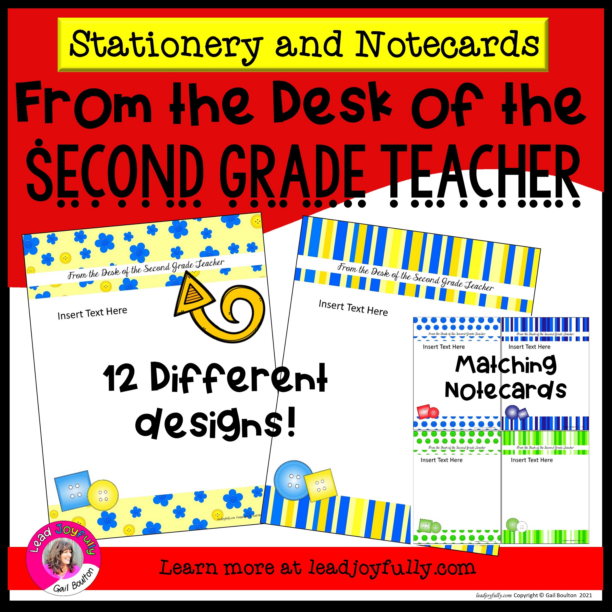 FROM THE DESK OF THE SECOND GRADE TEACHER: Stationery with Matching ...