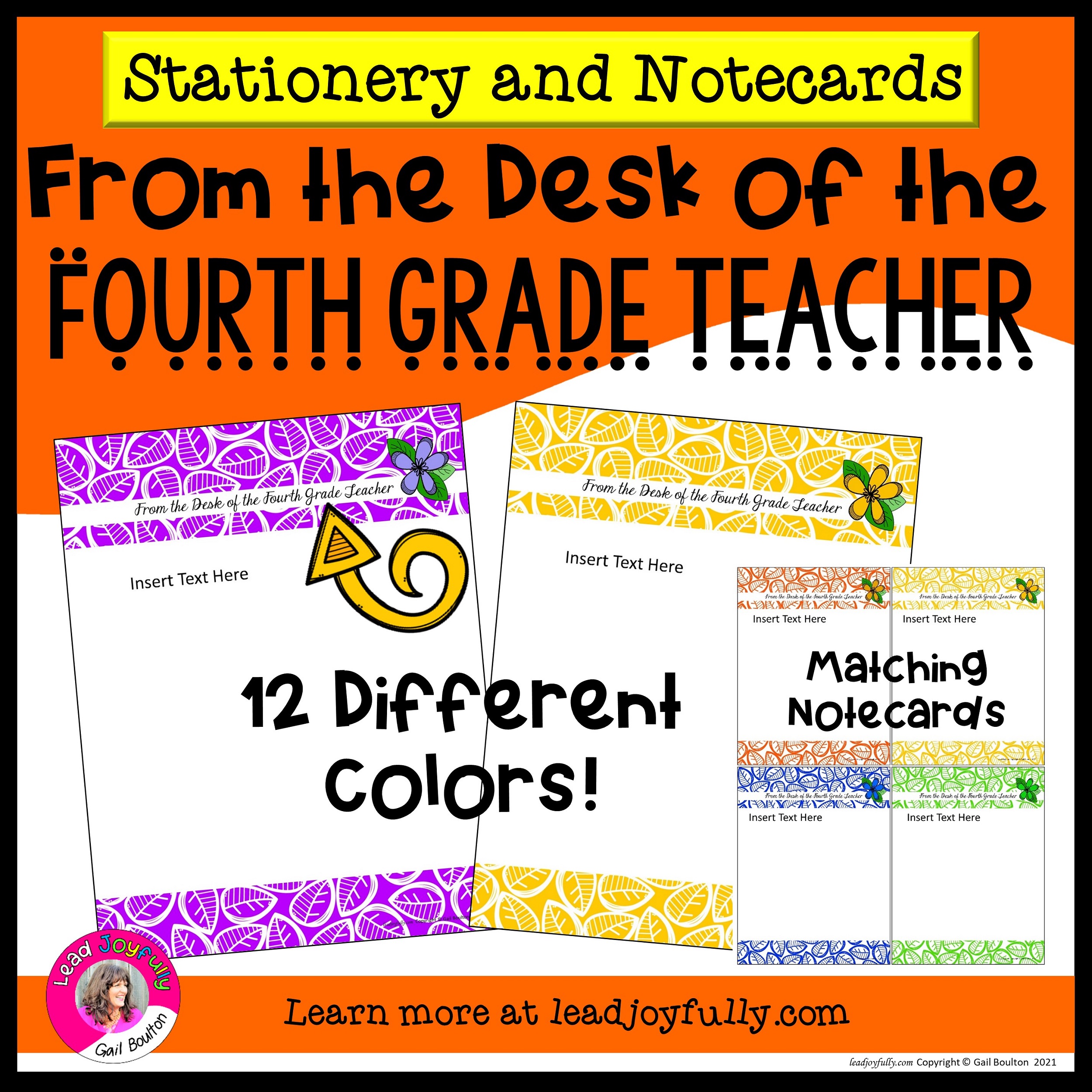 FROM THE DESK OF THE FOURTH GRADE TEACHER: Stationery with Matching ...