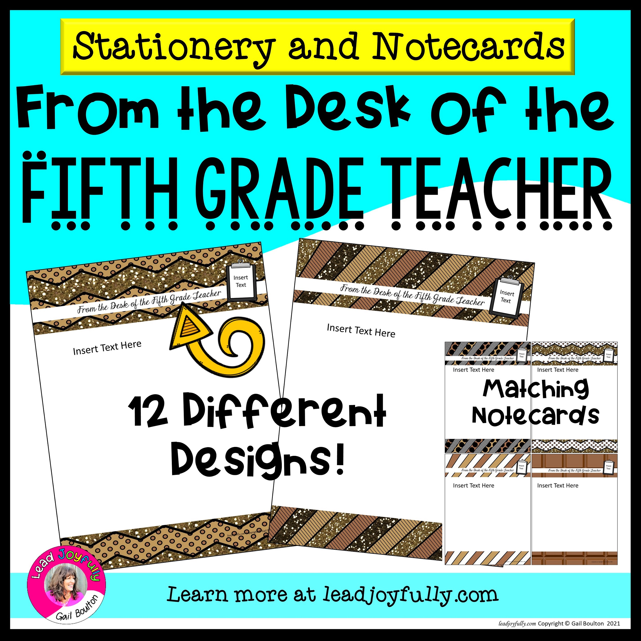 FROM THE DESK OF THE FIFTH GRADE TEACHER: Stationery with Matching Note ...