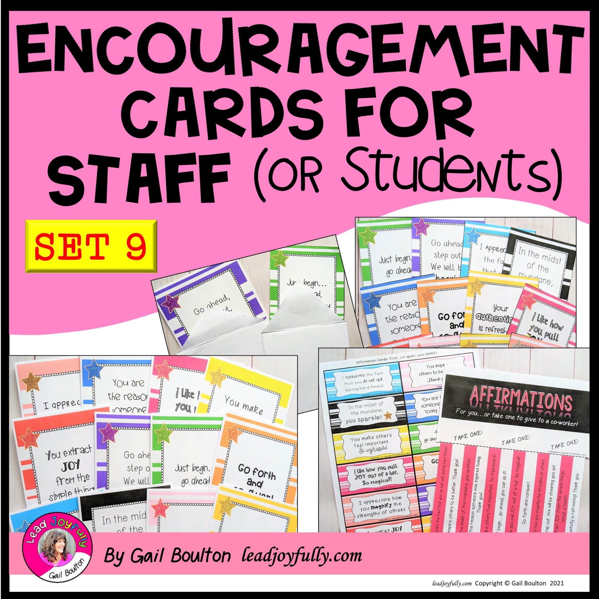 Encouragement Cards for STAFF (or Students!) BUNDLE #2 | Lead Joyfully