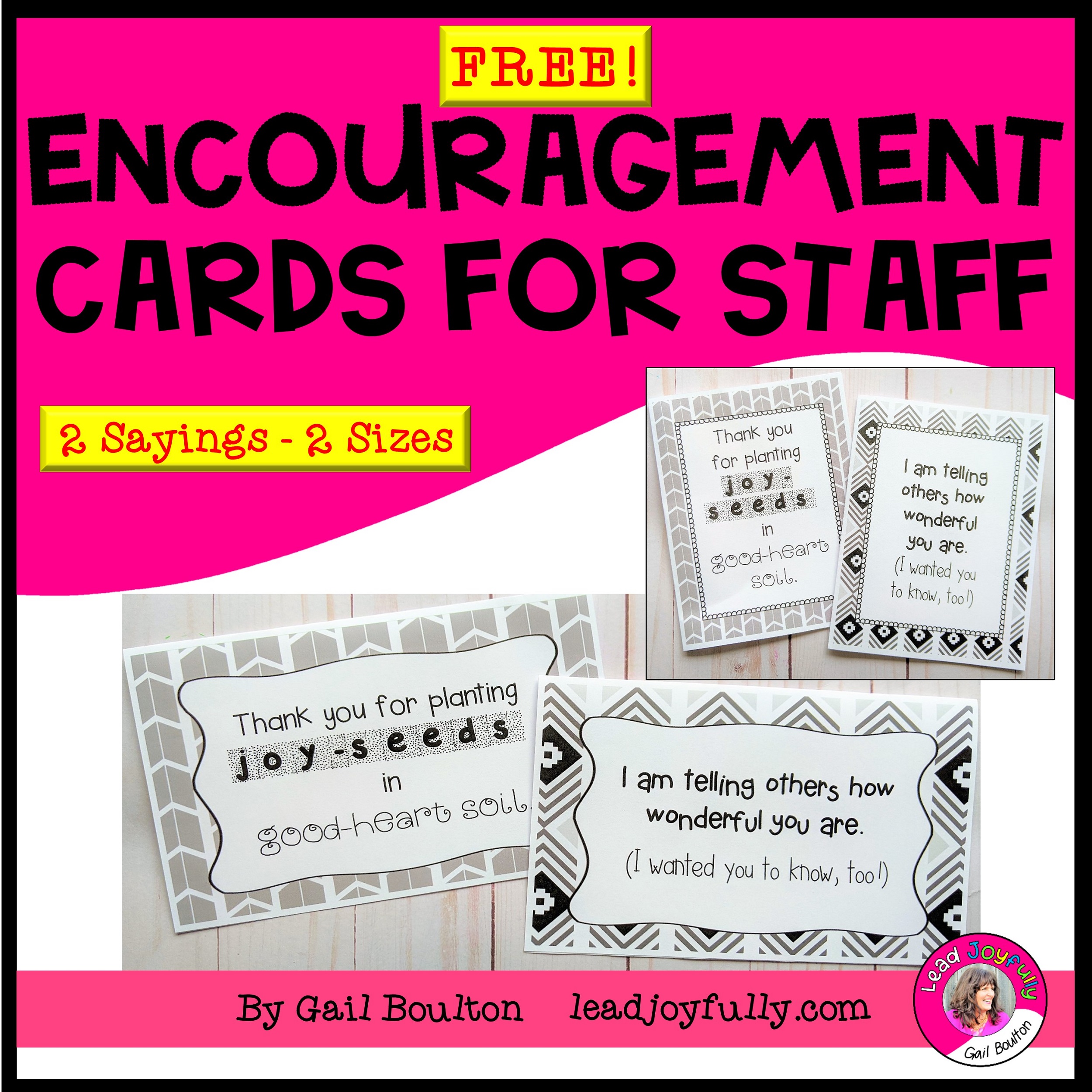 FREE download! Encouragement Cards for STAFF (or Students!) | Lead Joyfully