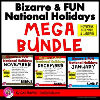 Bizarre and FUN National Holidays MEGA BUNDLE (November, December ...