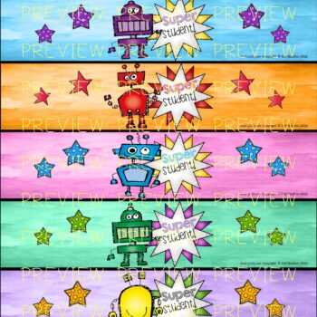 EDITABLE Water Bottle Labels (Robot Theme) | Lead Joyfully