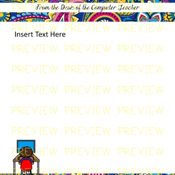 FROM THE DESK OF THE COMPUTER TEACHER: Stationery with Matching Note ...