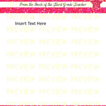 FROM THE DESK OF THE THIRD GRADE TEACHER: Stationery with Matching Note ...