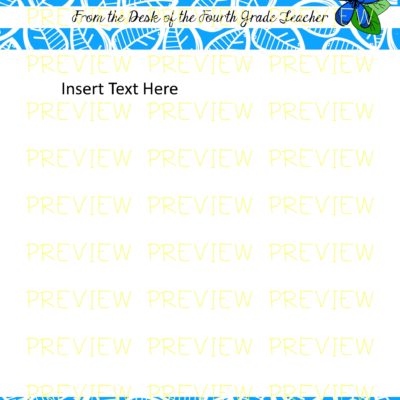 FROM THE DESK OF THE FOURTH GRADE TEACHER: Stationery with Matching ...