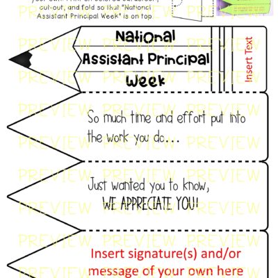 National Assistant Principal Appreciation Week – (First Week in APRIL ...