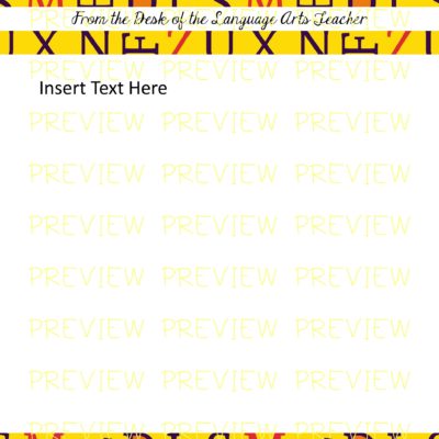 FROM THE DESK OF THE LANGUAGE ARTS TEACHER: Stationery with Matching ...