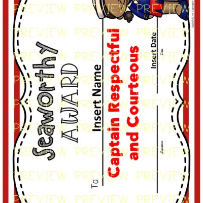 Staff and Teacher Awards (“Seaworthy Award”) PIRATE/NAUTICAL THEME ...